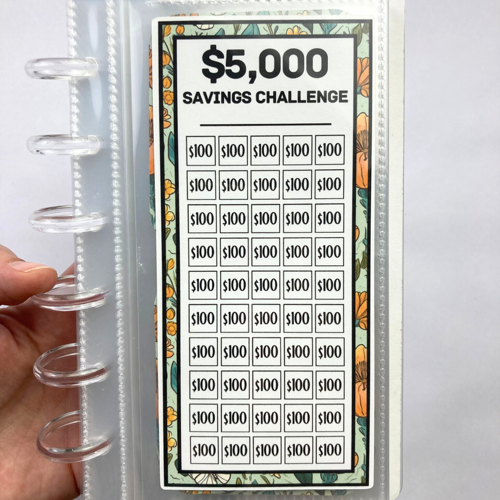 $5,000 Savings Binder Flowers Design | A6 Disc Binder | Cash Budgeting ...